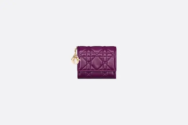 Dior Lady Lotus Wallet - Mulberry Cannage Lambskin | Editorialist